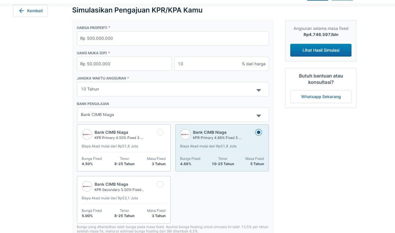 Suku Bunga dan Simulasi KPR CIMB Niaga Terupdate! - Pinhome